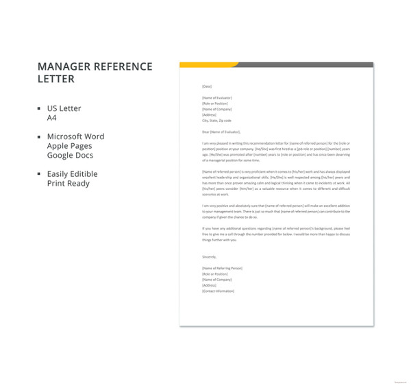 42+ Reference Letter Templates - PDF, DOC