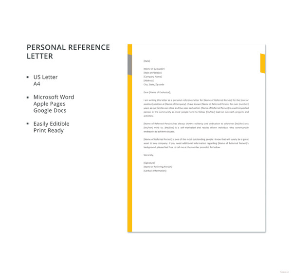 42+ Reference Letter Templates - PDF, DOC