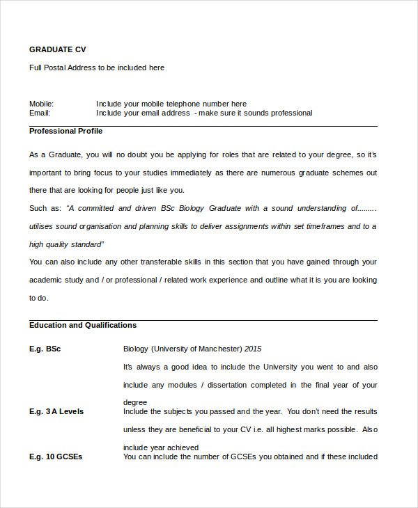 Free 52+ Sample CV Templates, PDF, DOC