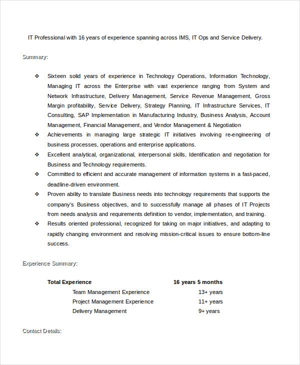 35+ Sample CV Templates - PDF, DOC | Free & Premium Templates