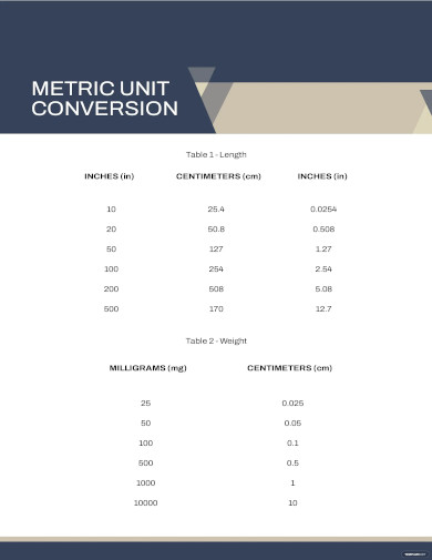Free 13+ Metric Unit Conversion Chart Template - PDF Documents Download