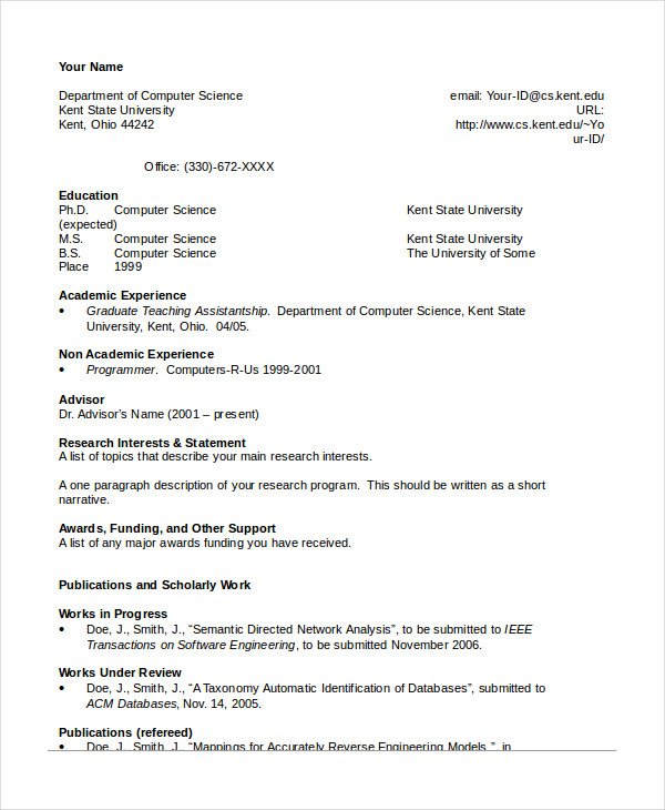 Free 52+ Sample CV Templates, PDF, DOC