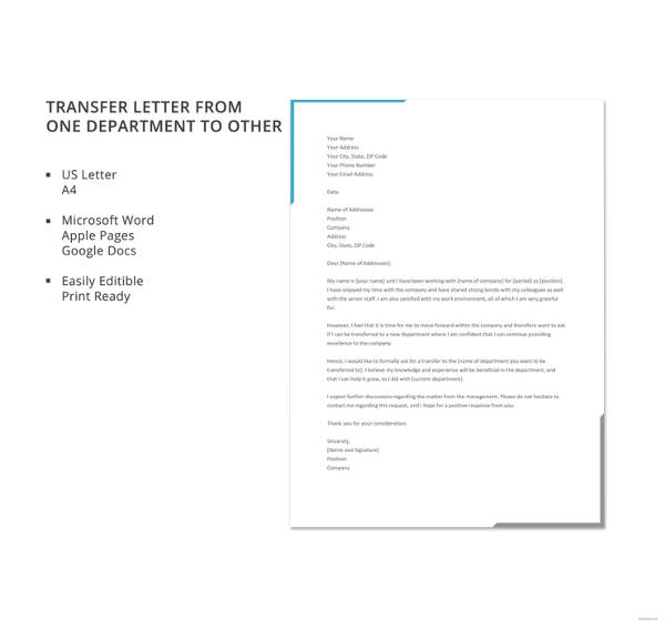 41+ Transfer Letter Templates - PDF, DOC, Excel | Free & Premium Templates