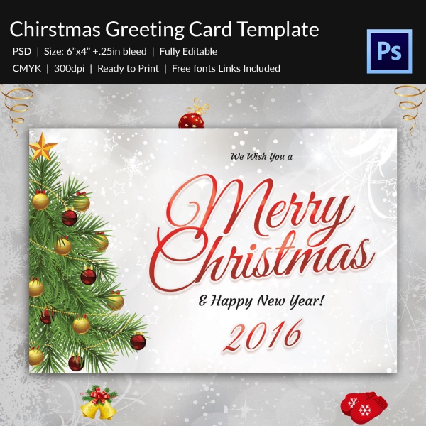 22 Christmas Greeting Card Templates PSD