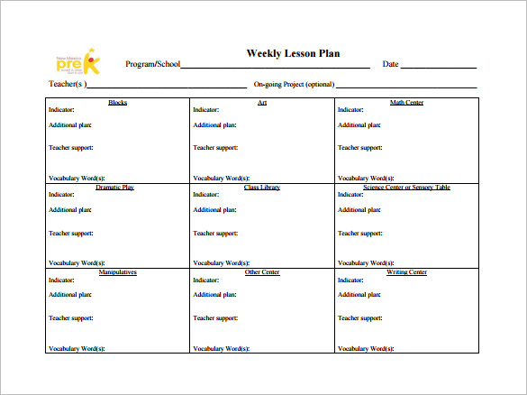 Weekly Lesson Plan Template 10 Free Word Excel PDF Format Download 