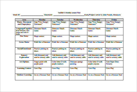 Weekly Lesson Plan Printable The Digital Download Shop Vrogue