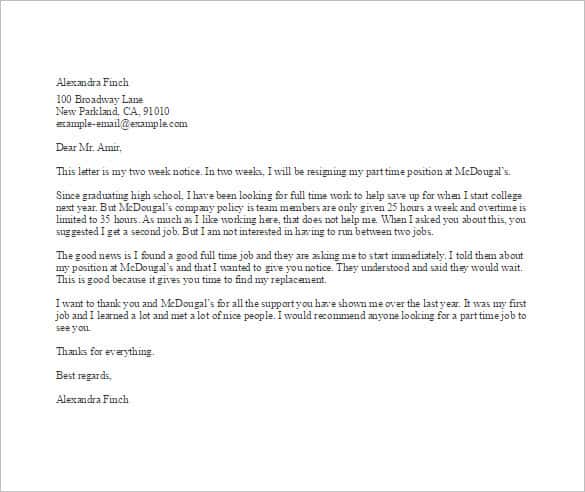 59+ Simple Resignation Letter Templates - PDF, DOC