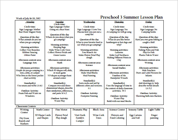 33+ Preschool Lesson Plan Templates - DOC, PDF, Excel