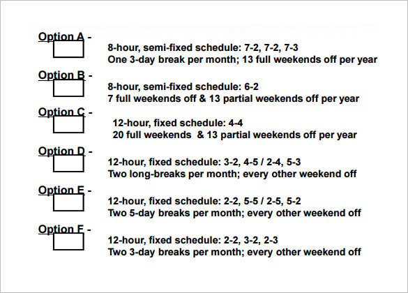 19+ Rotating/Rotation Shift Schedule Templates - Docs, Excel, PDF