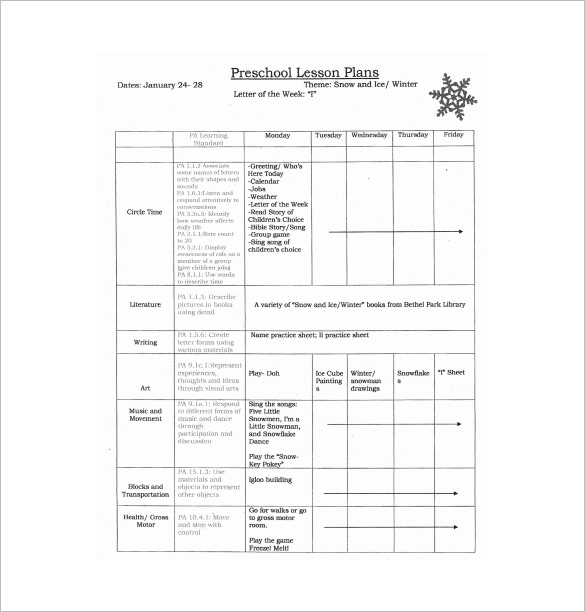 33 Preschool Lesson Plan Templates DOC PDF Excel