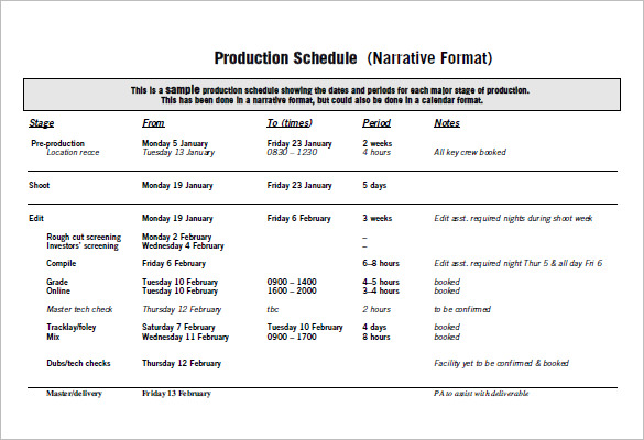 30+ Production Scheduling Templates - PDF, DOC, Excel