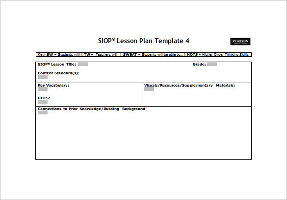 10+ Siop Lesson Plan Templates - DOC, Excel, PDF