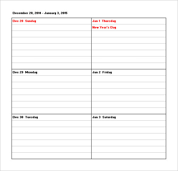 Excel Calendar Schedule Template – 15+ Free Word, Excel, PDF Format ...