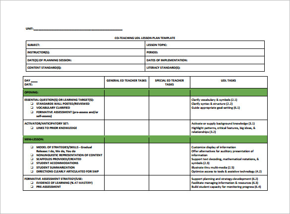 Teacher Lesson Plan Template 8 Free Sample Example Format Download 