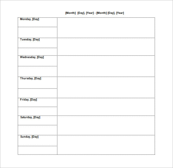 Blank Schedule Template - 23+ Free Word, Excel, PDF Format Download!