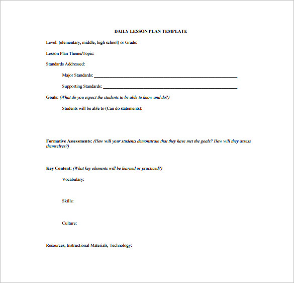 High School Lesson Plan Template -13+ PDF, Word, Format Download!
