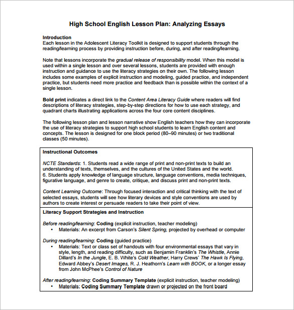 High School Lesson Plan Template -13+ PDF, Word, Format Download!
