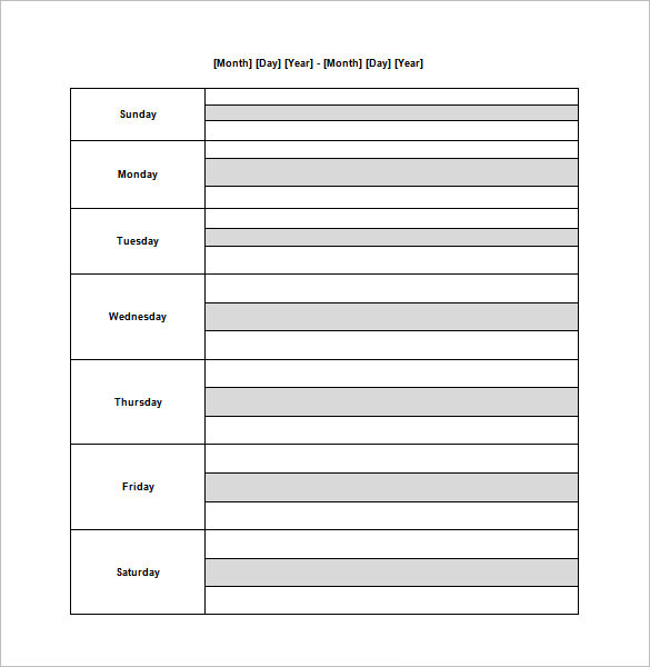 Weekly Schedule Template 7 Free Word Excel PDF Format Download 