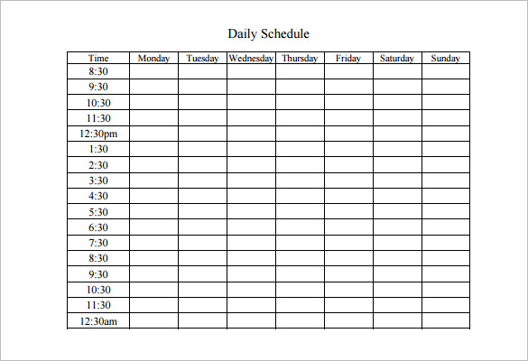 Weekly Work Schedule Template 8 Free Word Excel PDF Format 