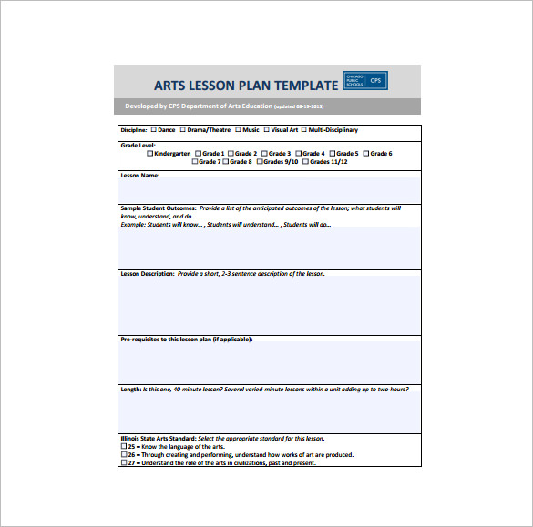 Art Lesson Plan Template - 15+ Free Word, PDF Documents Download