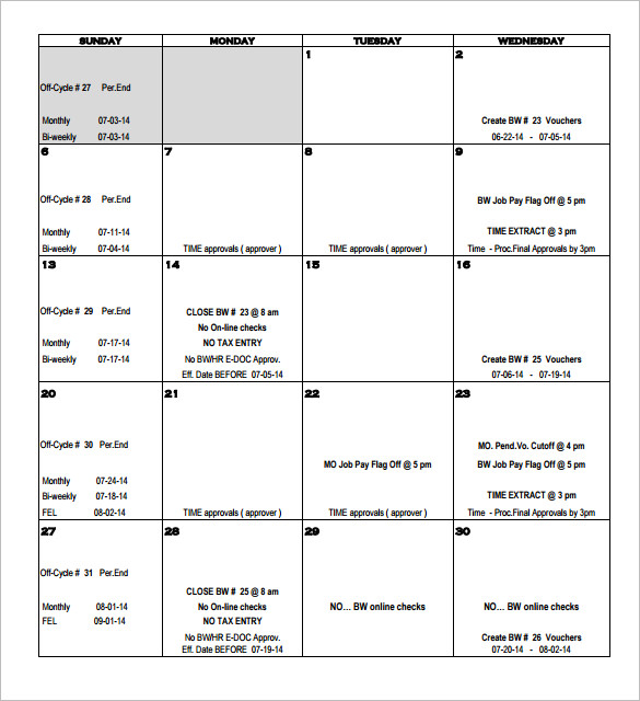 24 Monthly Work Schedule Templates PDF Docs