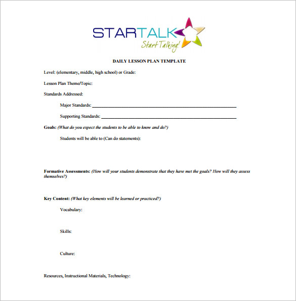 Daily Lesson Plan Template - 16+ PDF, Word, Format Download!