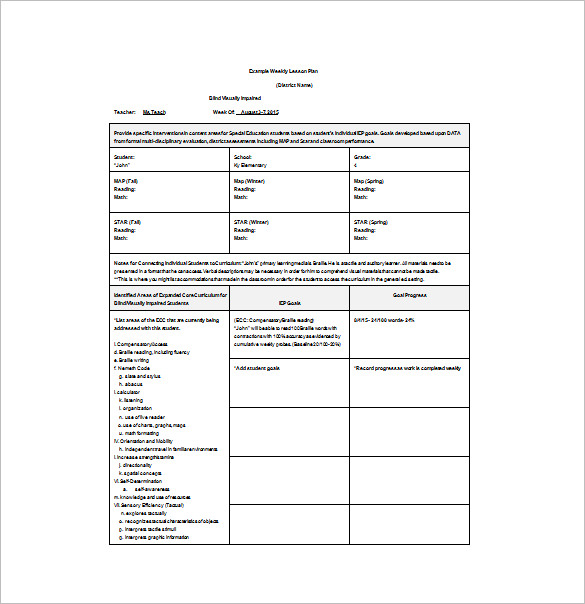 Weekly Lesson Plan Template - 11+ Free PDF, Word Format Download!