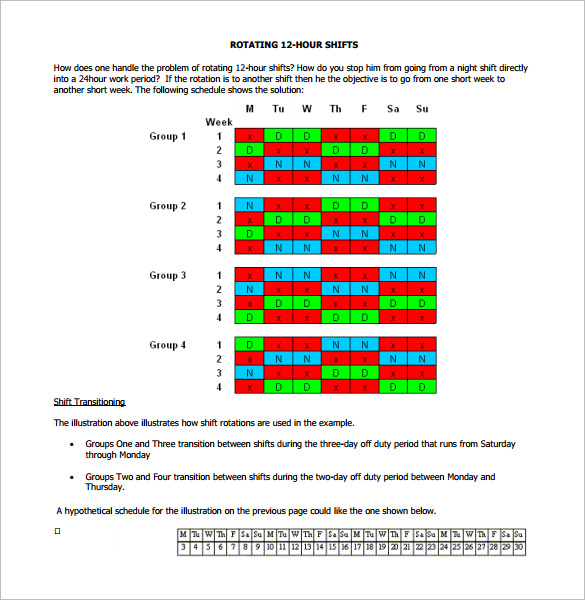 11 Hour Shift Schedule Template 11 Free Word Excel PDF Format Download