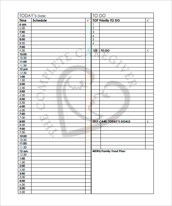 33 24 Hours Schedule Templates PDF DOC Excel