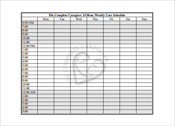 33 24 Hours Schedule Templates PDF DOC Excel