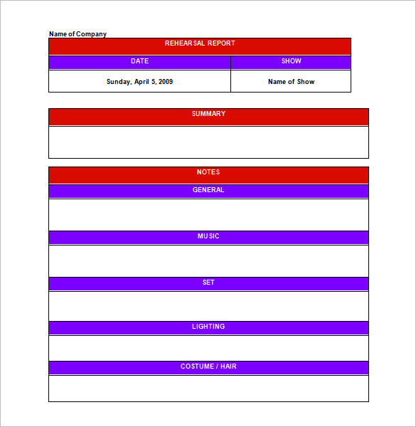 14+ Rehearsal Schedule Templates - Word, Excel, PDF