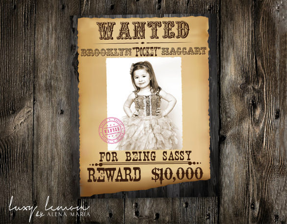 17+ Western Wanted Poster Templates - Free Printable, Sample, Example ...