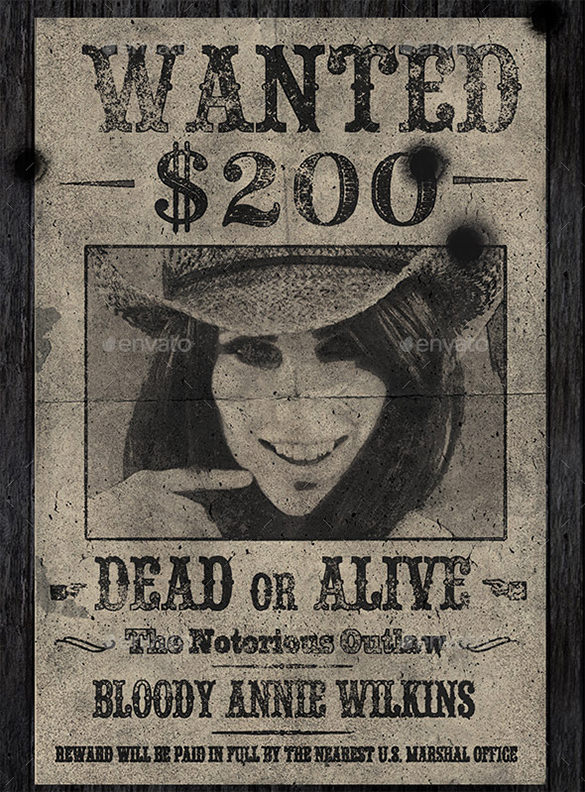 Old Fashioned Wanted Poster Template Wanted Poster Vintage Template 
