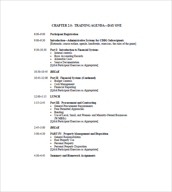 11+ Training Agenda Templates - Free Sample, Example, Format Download!