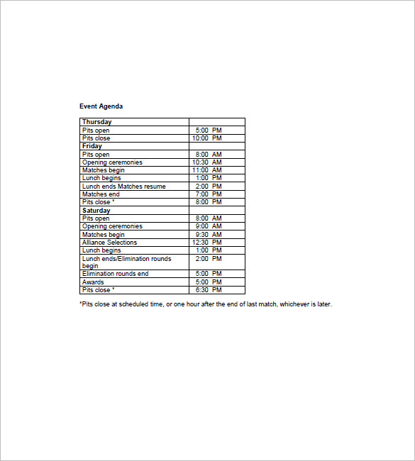 Event Agenda Template – 8+ Free Word, Excel, PDF Format Download