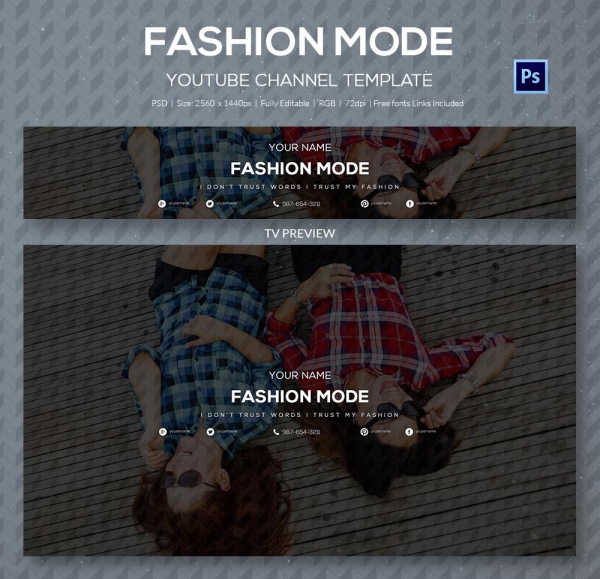 72+ YouTube Banner Templates - PSD