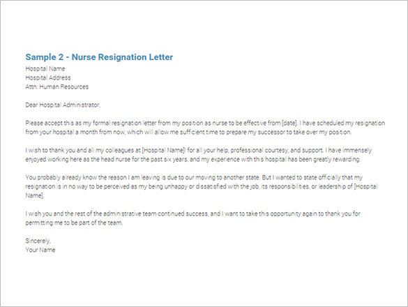9 Sample Immediate Resignation Letter Templates PDF DOC