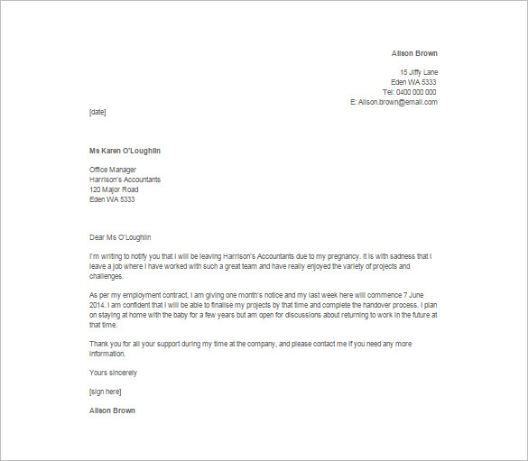 Resignation Letter Due To Birth Of Child Ideas 2022