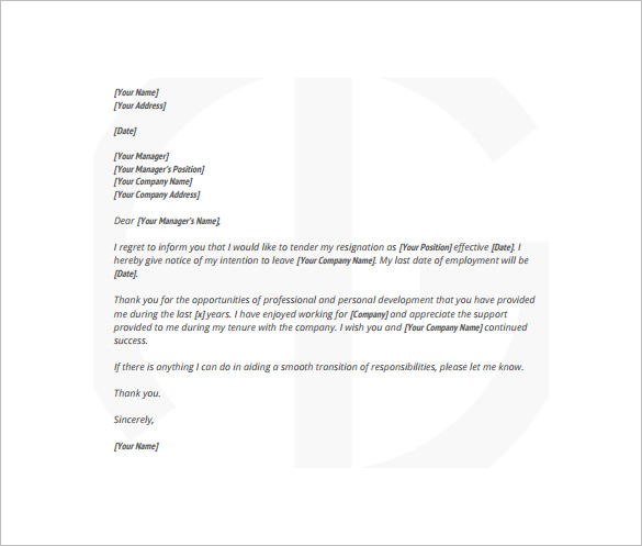 15+ Notice of Resignation Letter Templates - DOC, PDF