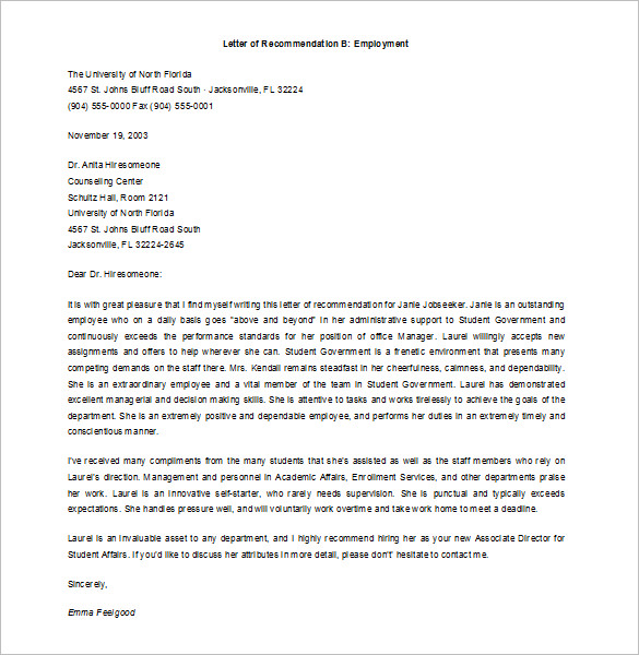 10+ Job Recommendation Letter Templates - DOC