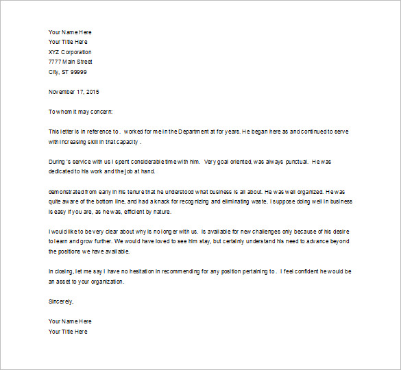Job Recommendation Letter LETTERRESUMEEXAMPLE
