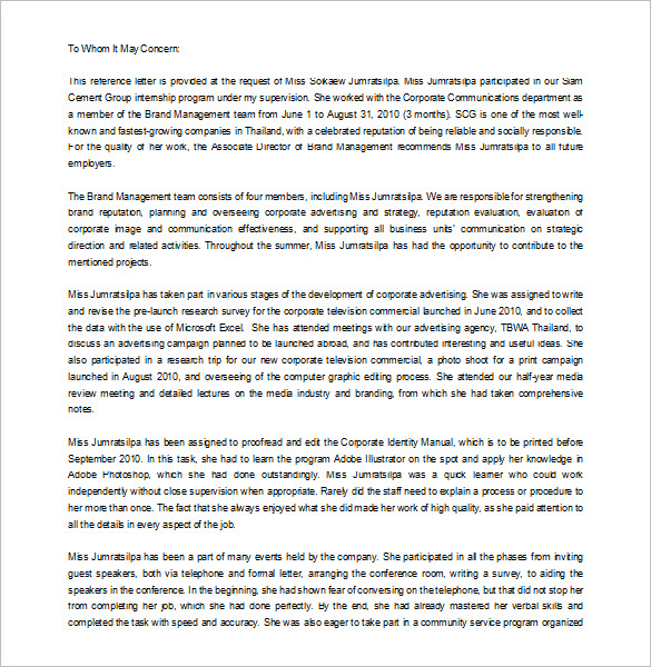 13+ Letters of Recommendation for Internship - PDF, DOC