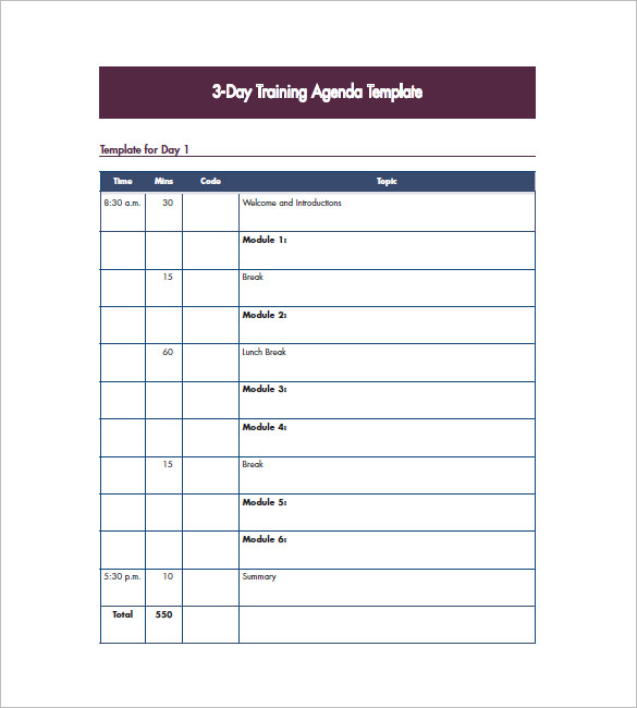 11+ Training Agenda Templates - Free Sample, Example, Format Download!