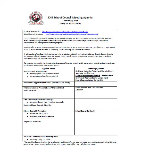 10+ School Agenda Templates - Free Sample, Example, Format Download