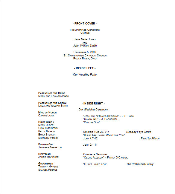 9+ Wedding Agenda Templates - Free Sample, Example, Format Download