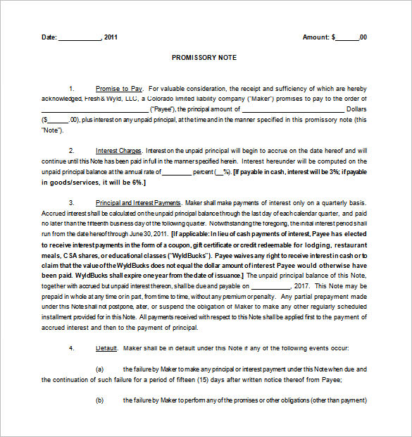 35 Promissory Note Templates DOC PDF