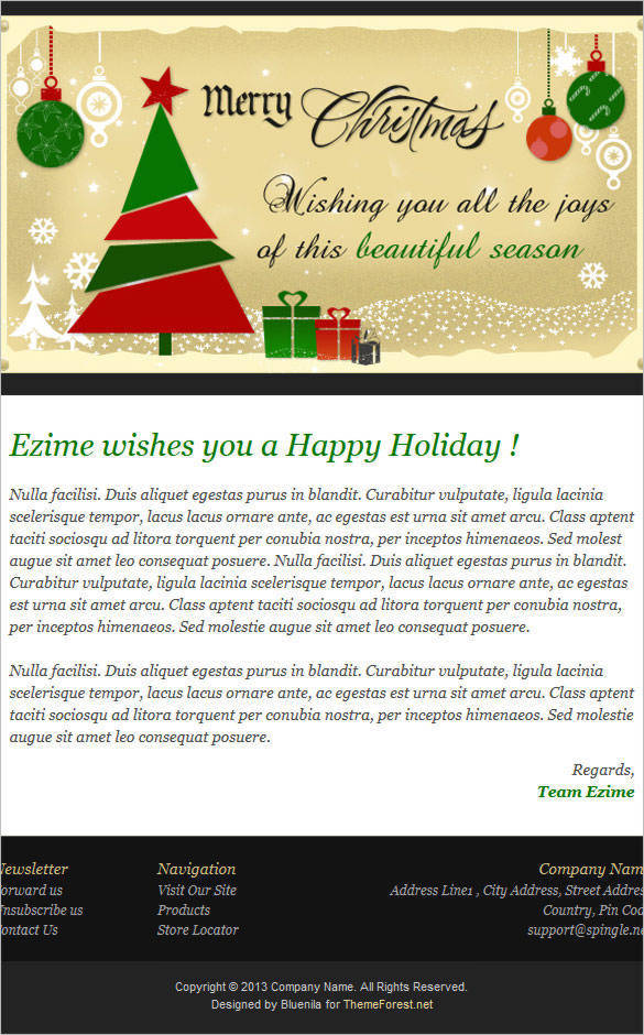 51 Christmas Email Newsletter Templates Free PSD EPS AI HTML 