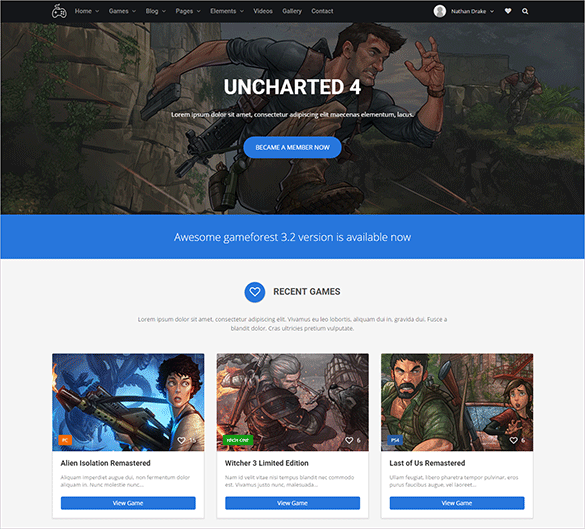 15+ Gaming Bootstrap Themes & Templates