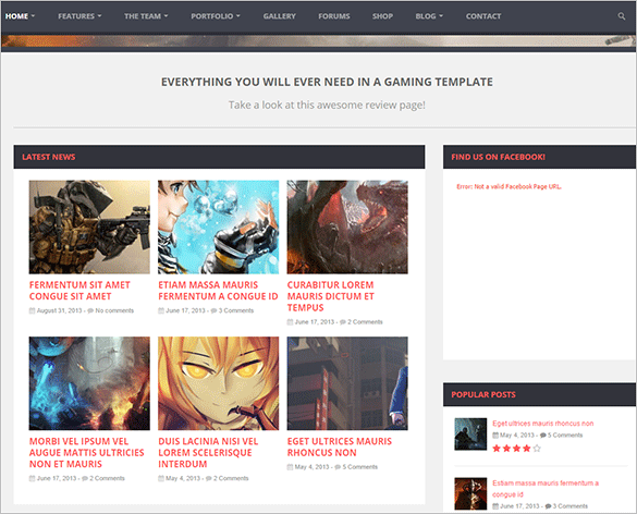 15+ Gaming Bootstrap Themes & Templates