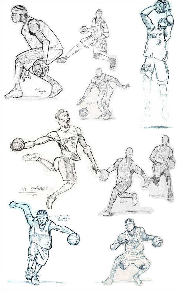 21+ Fantastic Basketball Drawings to Download!
